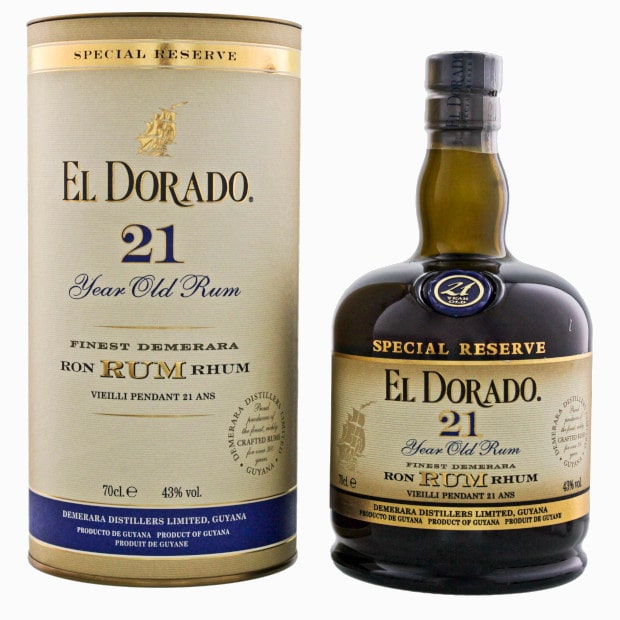 El Dorado 21 Jahre, brauner Rum, 43%, 0,7 L, Guyana, Ron, Rum, Rhum ...